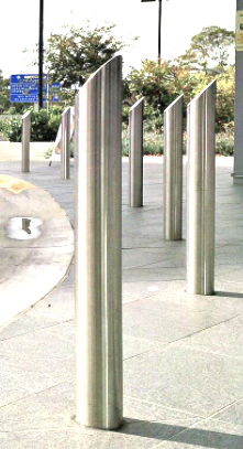 Stainless Steel In-Ground Bollard H:900mm Bev Top – Global Bollards